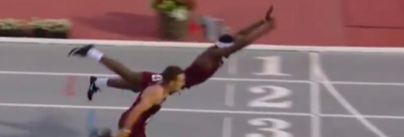 Infinite Tucker Does Crazy Superman Dive To Win The Gold!- Mens 400m ...