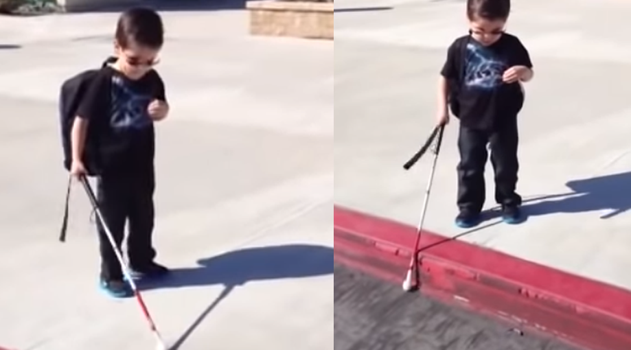 4-Year-Old Blind Boy Steps Off The Curb For The First Time By Himself ...